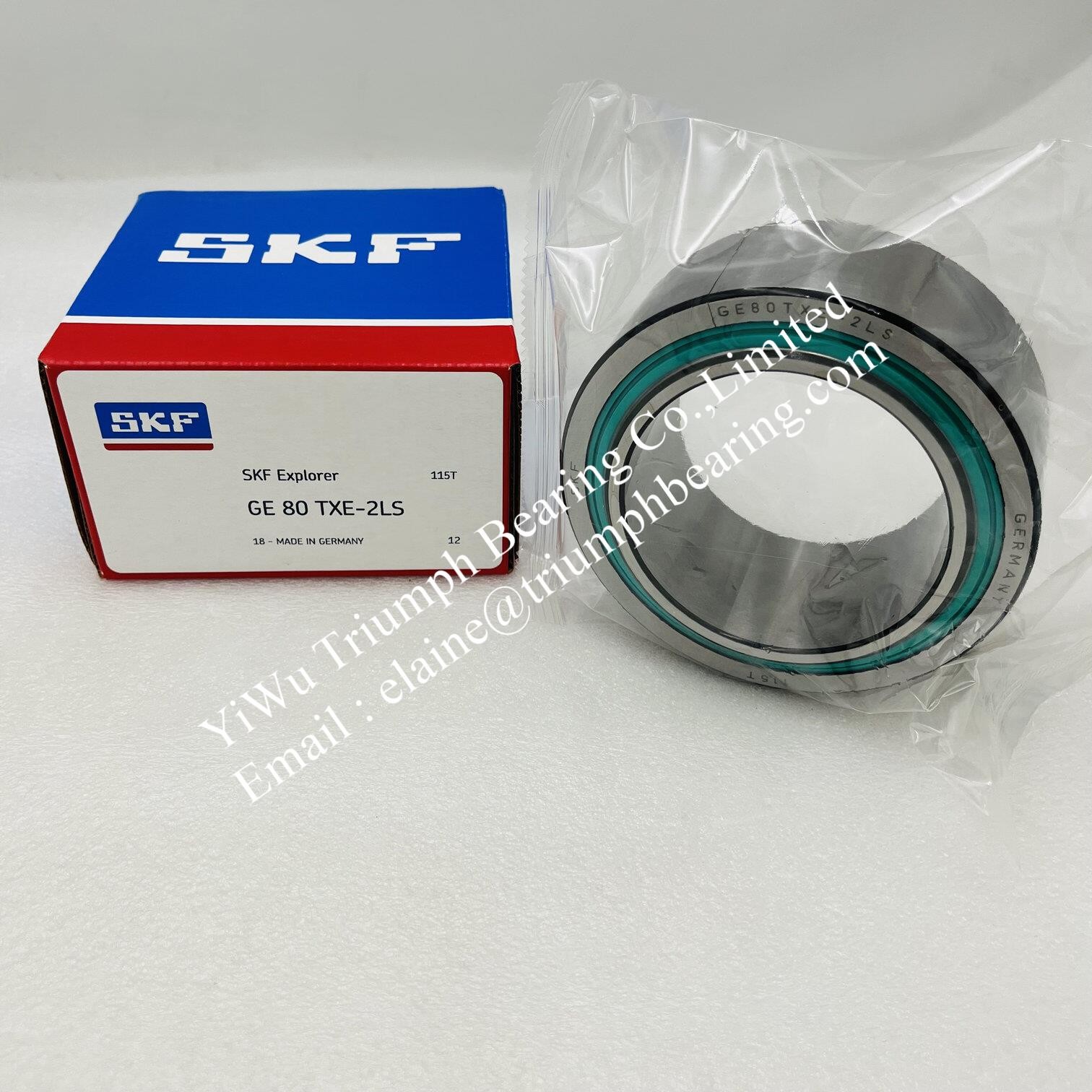 Radial spherical plain bearing, maintenance-free, metric sizes ， GE 80 TXE-2LS