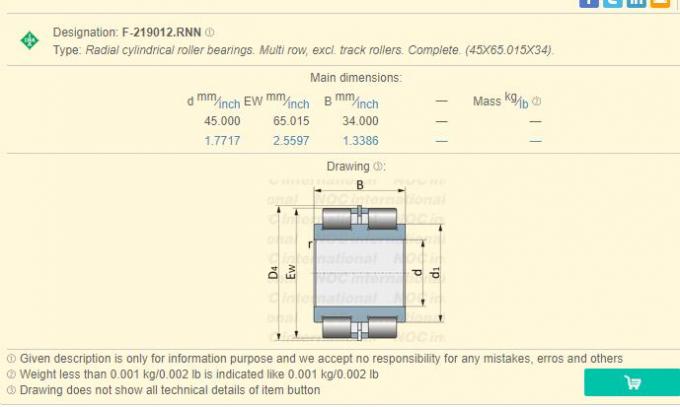 INA without cup double -row full complement cylindrical roller bearing ...